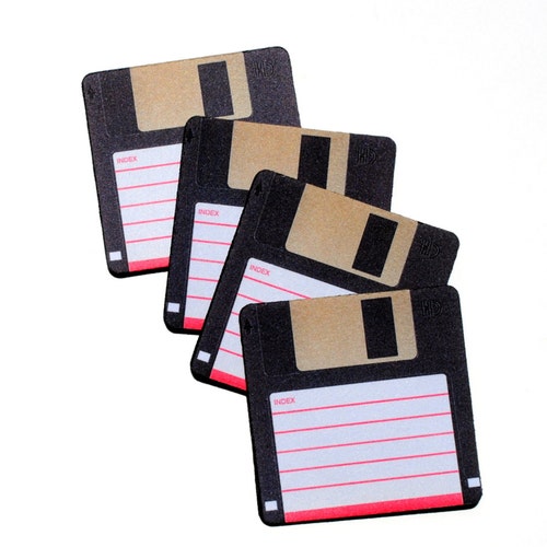 Floppy Disc Coaster Neoprene 4 Piece Set - Etsy