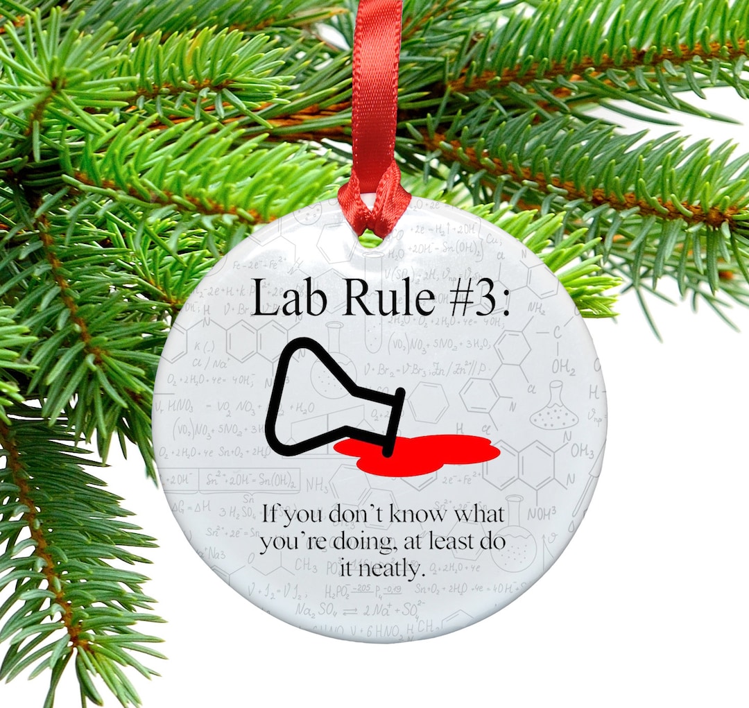 Lab Rule 3 Lab Rule Ceramic Christmas Tree Ornament - Etsy
