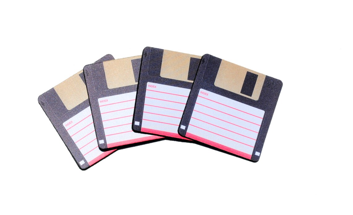 Floppy Disc Coaster Neoprene 4 Piece Set - Etsy