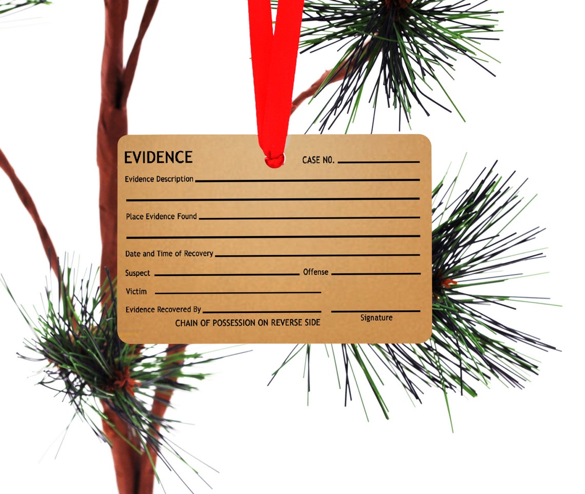 Evidence Tag Funny Christmas Tree Ornament - Etsy