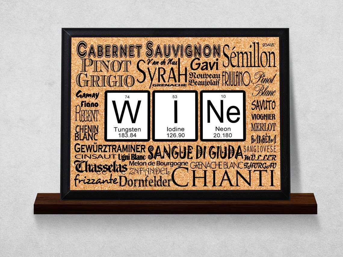 Wine Sign Periodic Table Science Chemistry Wine Wood Sign | Etsy
