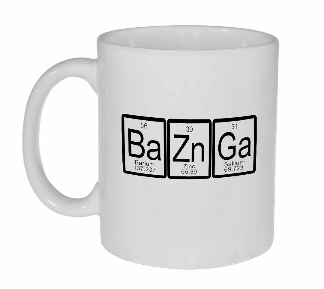 Bazinga Mug - Periodic Table of Elements - Funny White Ceramic Coffee ...