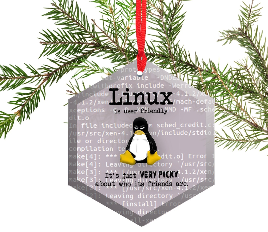 Linux is User Friendly Beveled Glass Christmas Ornament - Etsy