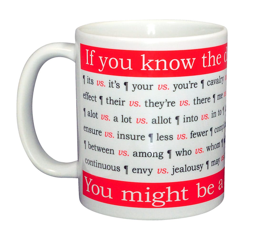 Grammar Nerd - Common Grammar Mistakes Wrap Around Coffee or Tea Mug - Etsy