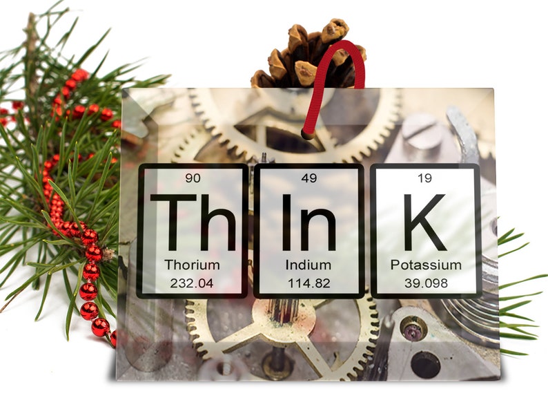 Periodic Table Think Beveled Glass Ornament - Etsy