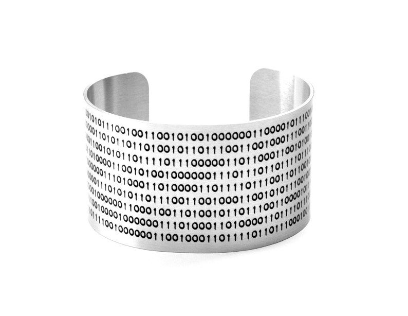 Binary Computer Coding Image Aluminium Geekery Cuff Jewelry - Etsy