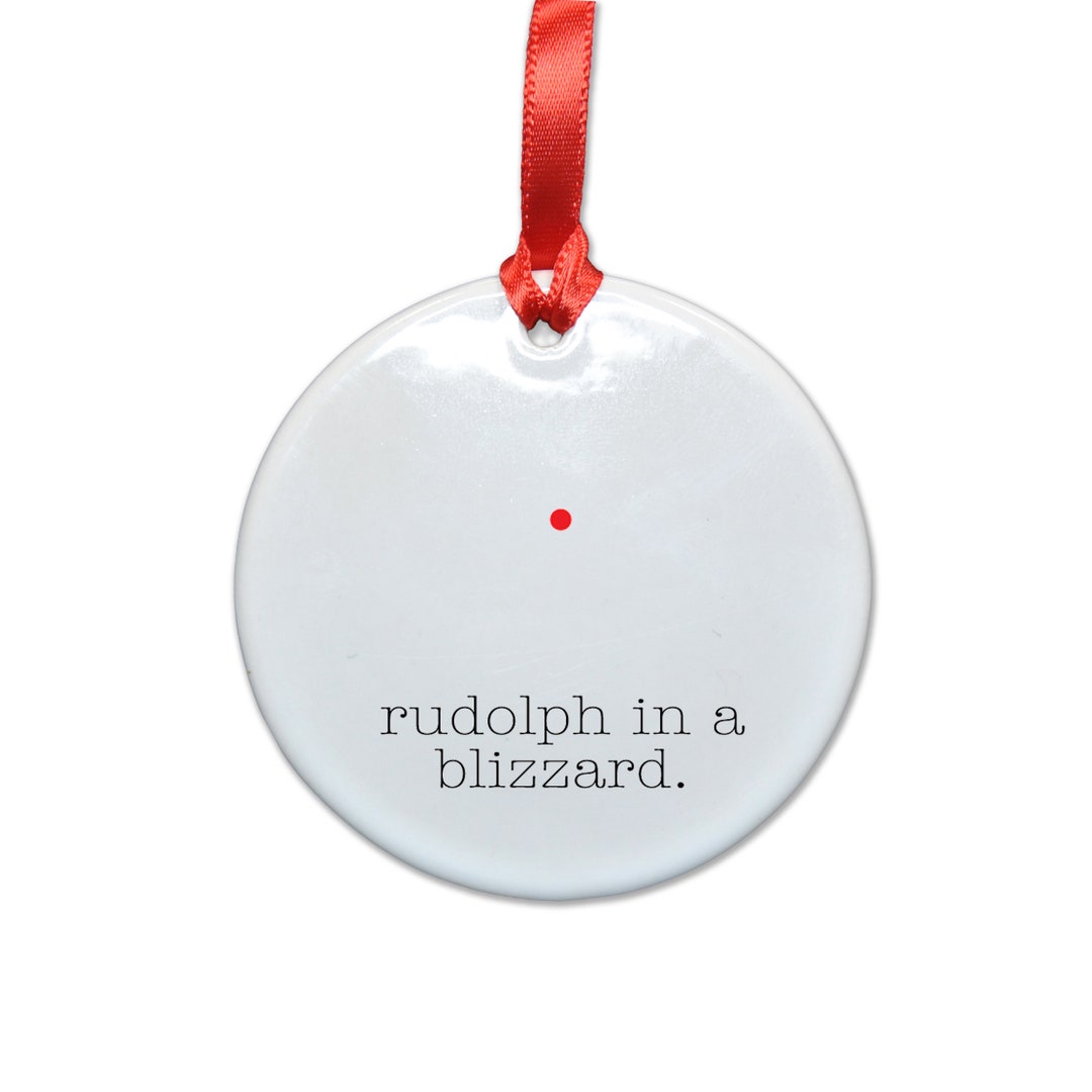 Rudolph in a Blizzard - Red Nose- Ceramic Christmas Ornament - Etsy