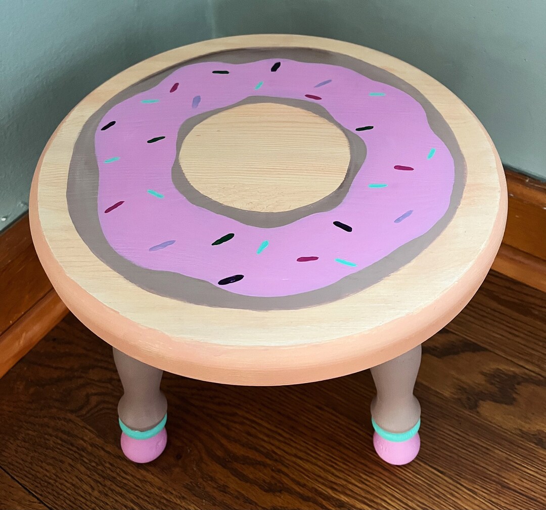 DOUGHNUT Custom Hand-painted Stool - Etsy