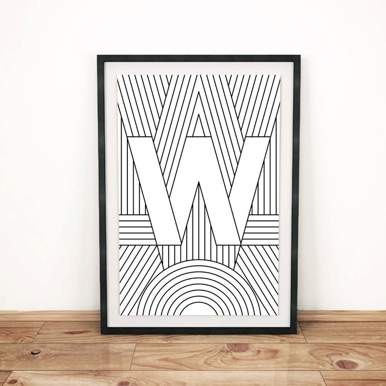 Digital Download Letter Print w Initial Poster - Etsy
