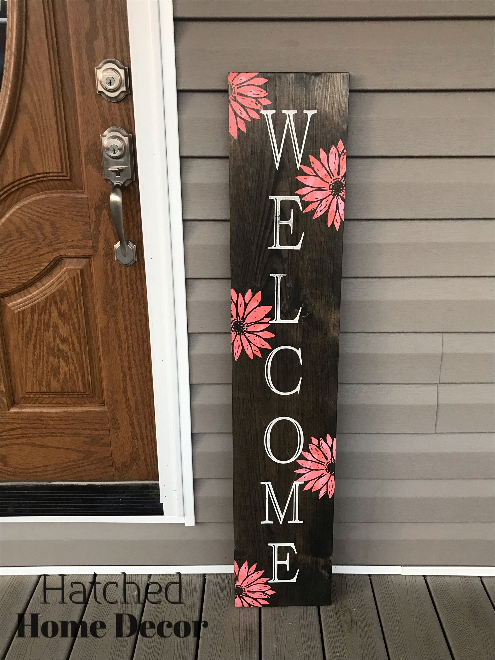 Go Away Porch Leaner Sign With Teal Blue Sunflowers / Gray - Etsy