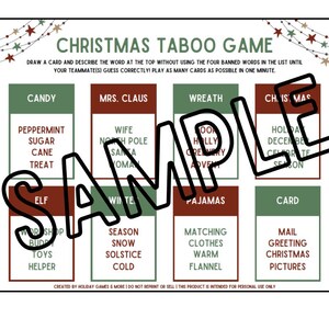 Christmas Taboo Game Family-friendly! - Etsy