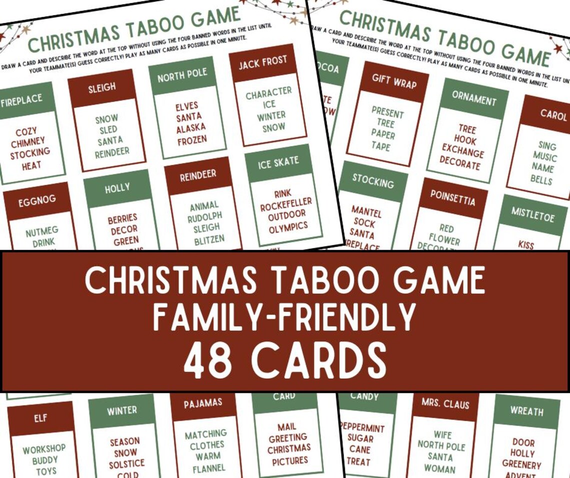 Christmas Taboo Game Family-friendly! - Etsy