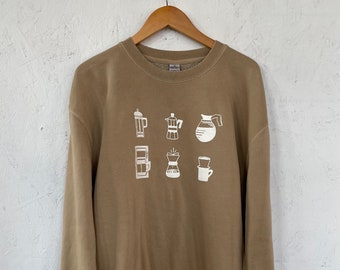 Coffee Sweatshirt, Screenprinted Sweatshirt, Coffee Lover Gift, Foodie ...