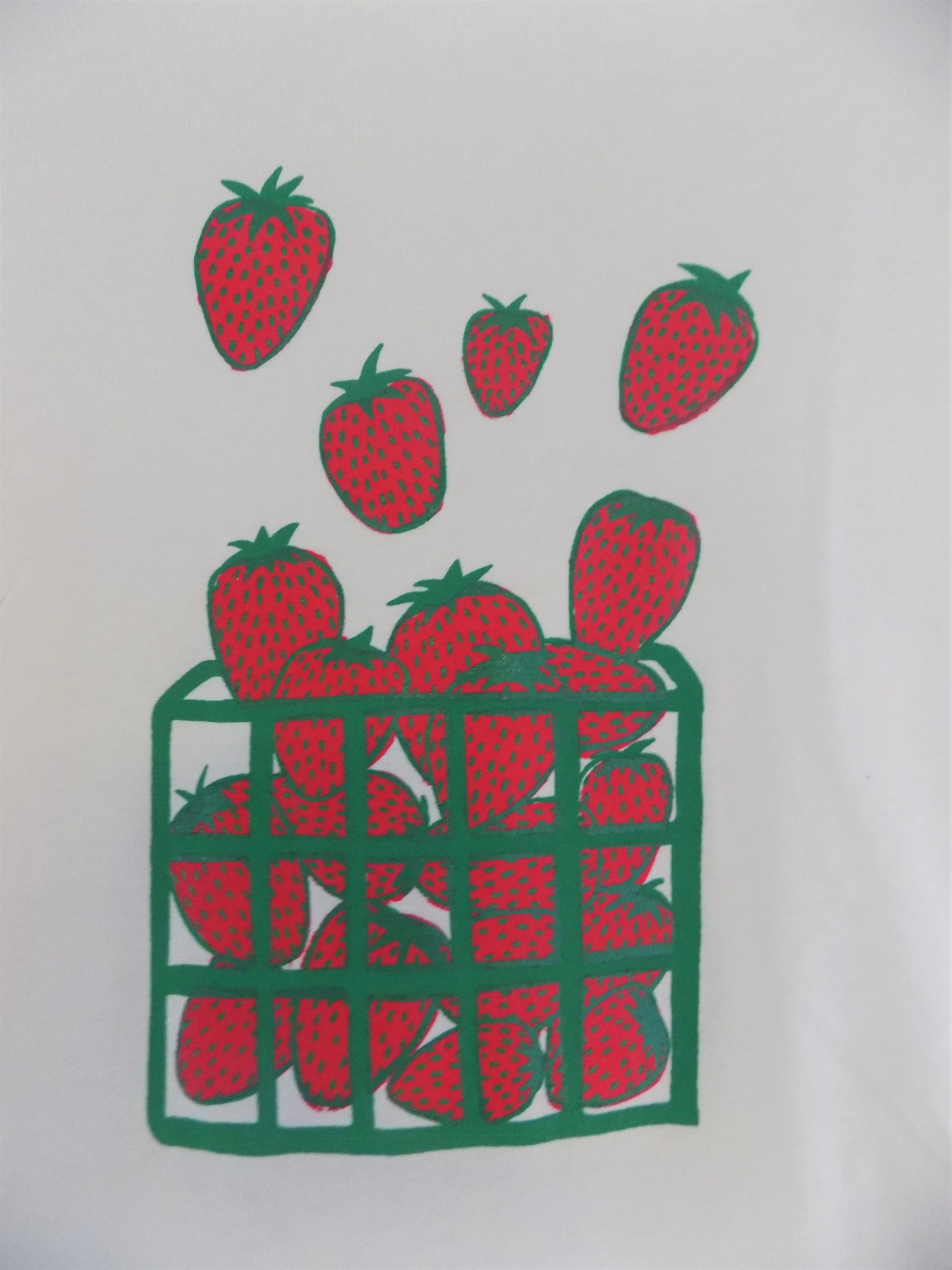 Strawberry T-shirt, Food Shirt, Screen Printed T Shirt, Soft Style Tee ...