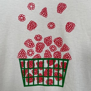 Raspberry Shirt, Screen Print T-shirt, Graphic Tee, Foodie Clothing ...