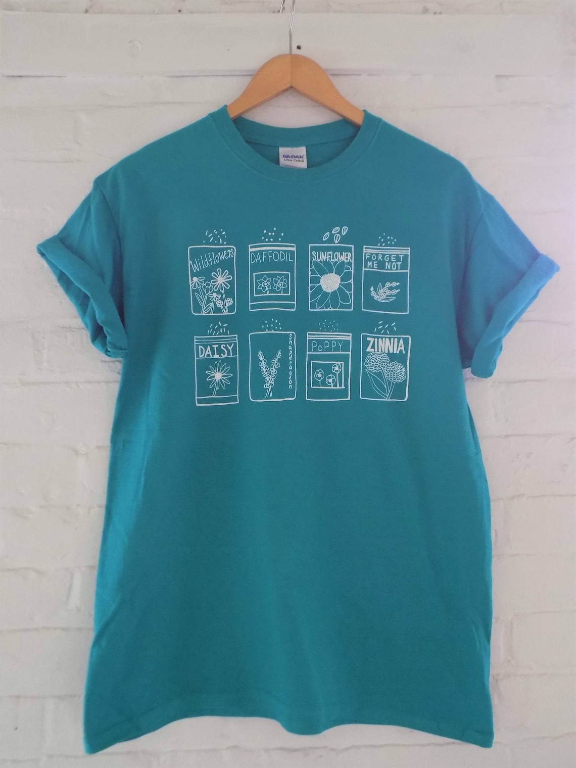 Flower Shirt, Screen Printed T Shirt, Garden Shirt, Clothing Gift ...