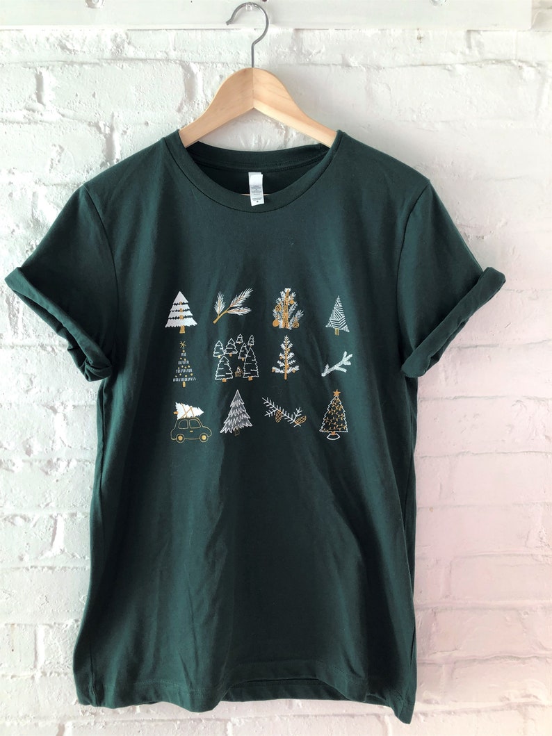 Christmas T-shirt, Holiday Shirt, Screen Print Shirt, Christmas Tree ...