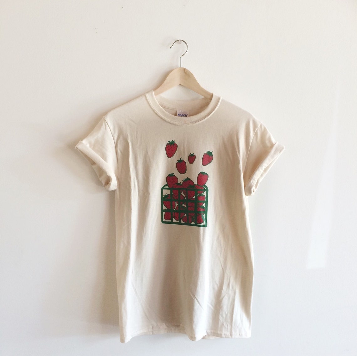 Strawberry Shirt Screen Print T-shirt Graphic Tee Foodie - Etsy