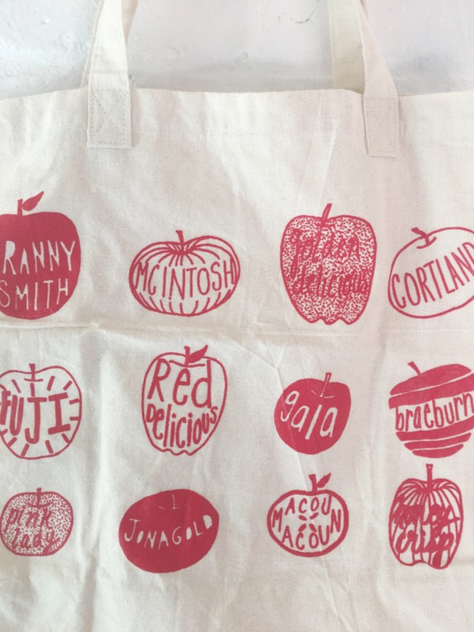 Apple Tote Bag Market Tote Food Bag Reusable Bag Farmers | Etsy