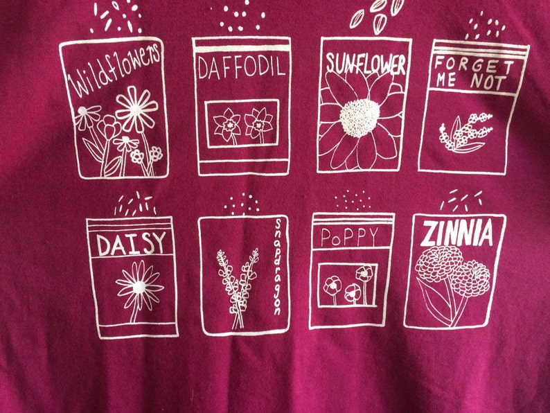 Flower Shirt, Screen Printed T Shirt, Garden Shirt, Gardening Gift ...