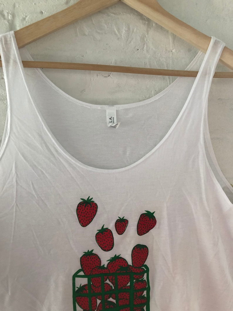 Strawberry Shirt, Foodie Tee, Screen Printed T Shirt, Tank Top, Graphic ...