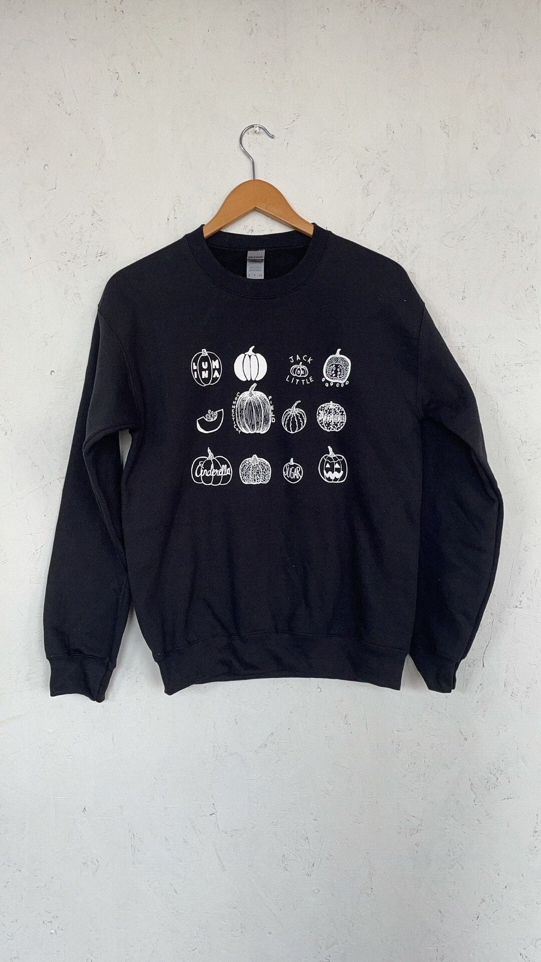 Hand-drawn Pumpkin Screenprinted Sweatshirt - Halloween Crewneck - Etsy