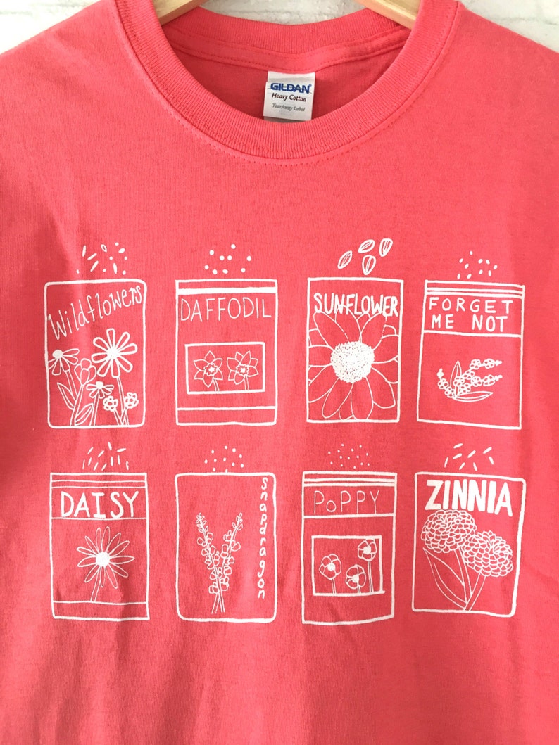 Flower T-shirt, Garden Shirt, Screen Printed T Shirt, Gardening Gift - Etsy
