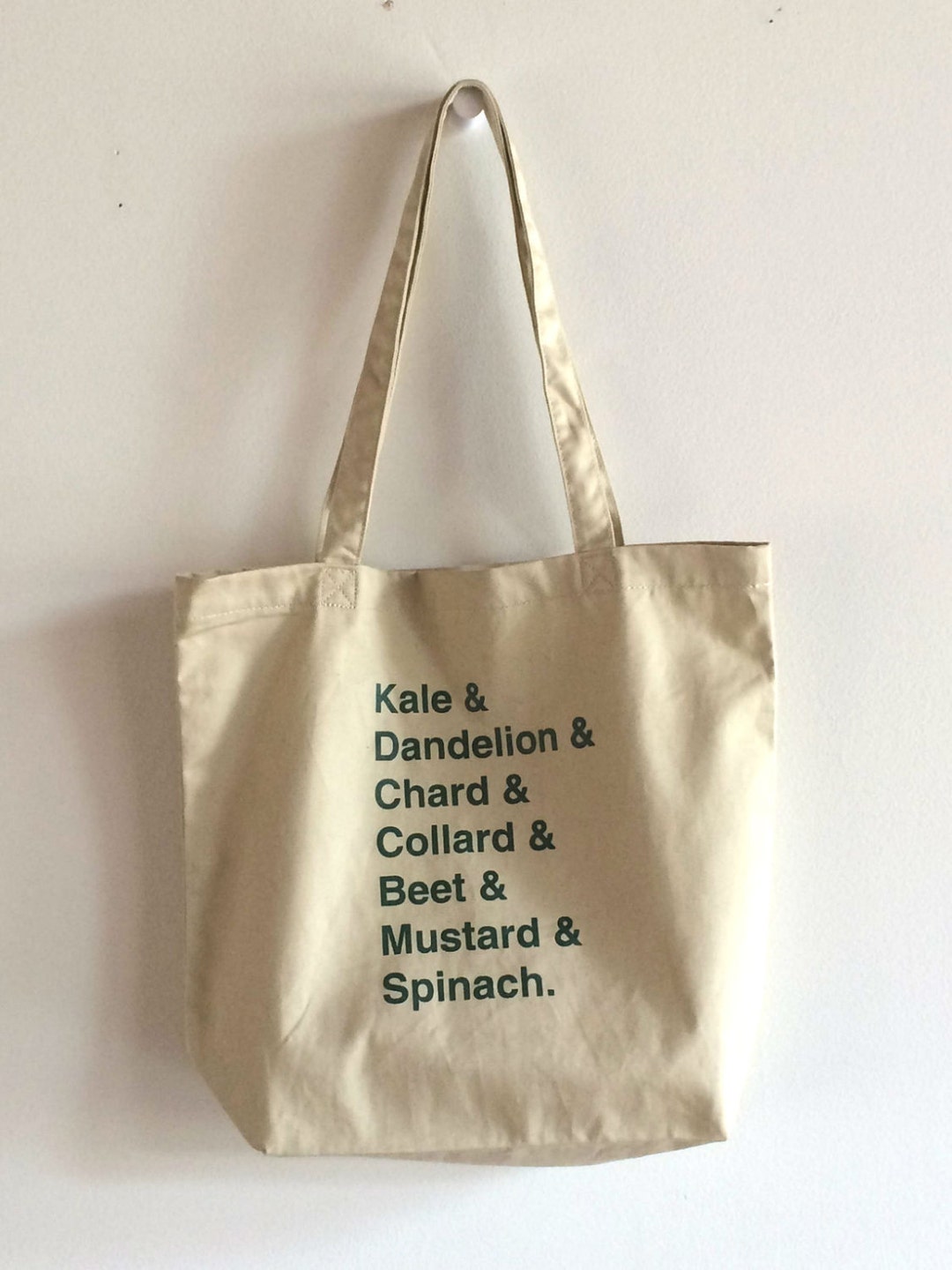 Kale Tote Bag, Screen Printed Organic Cotton Reusable Bag - Etsy