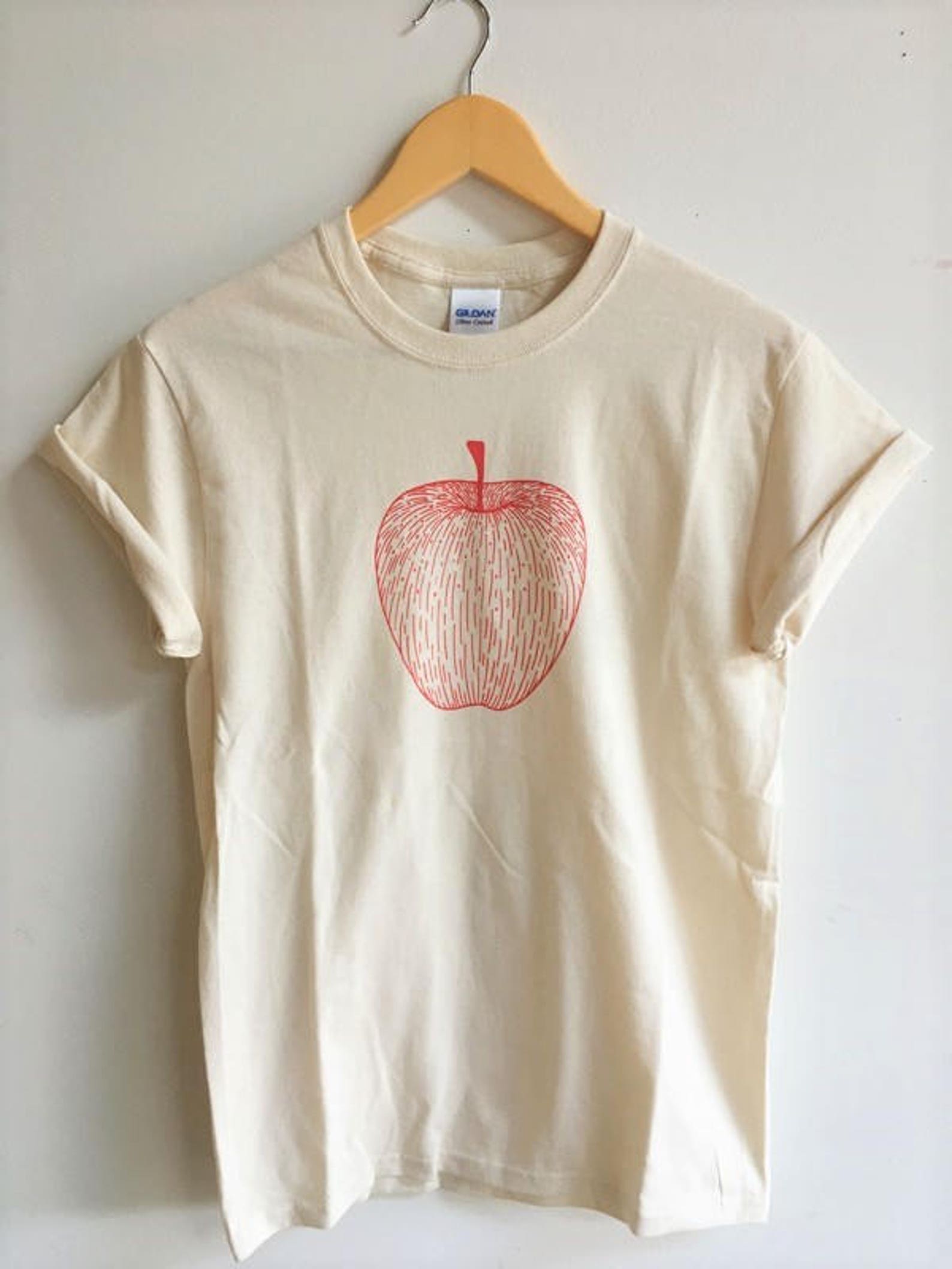 Apple T-shirt Foodie Gift Screen Printed T Shirt Clothing | Etsy
