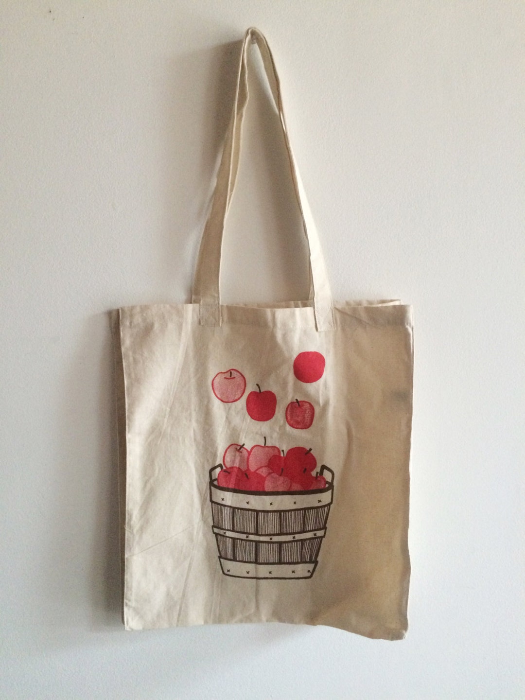 Apple Tote Bag, Market Tote, Food Bag, Reusable Bag - Etsy