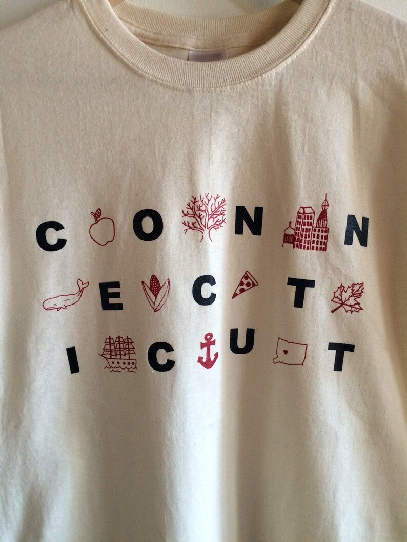 Connecticut Screen Printed T Shirt State Shirt Connecticut - Etsy
