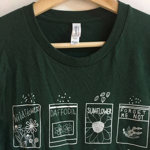 Flower T-shirt, Garden Shirt, Screen Print Shirt, Soft Style Tee - Etsy