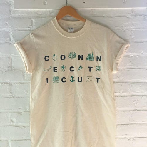 Connecticut Screen Printed T Shirt State Shirt Connecticut - Etsy