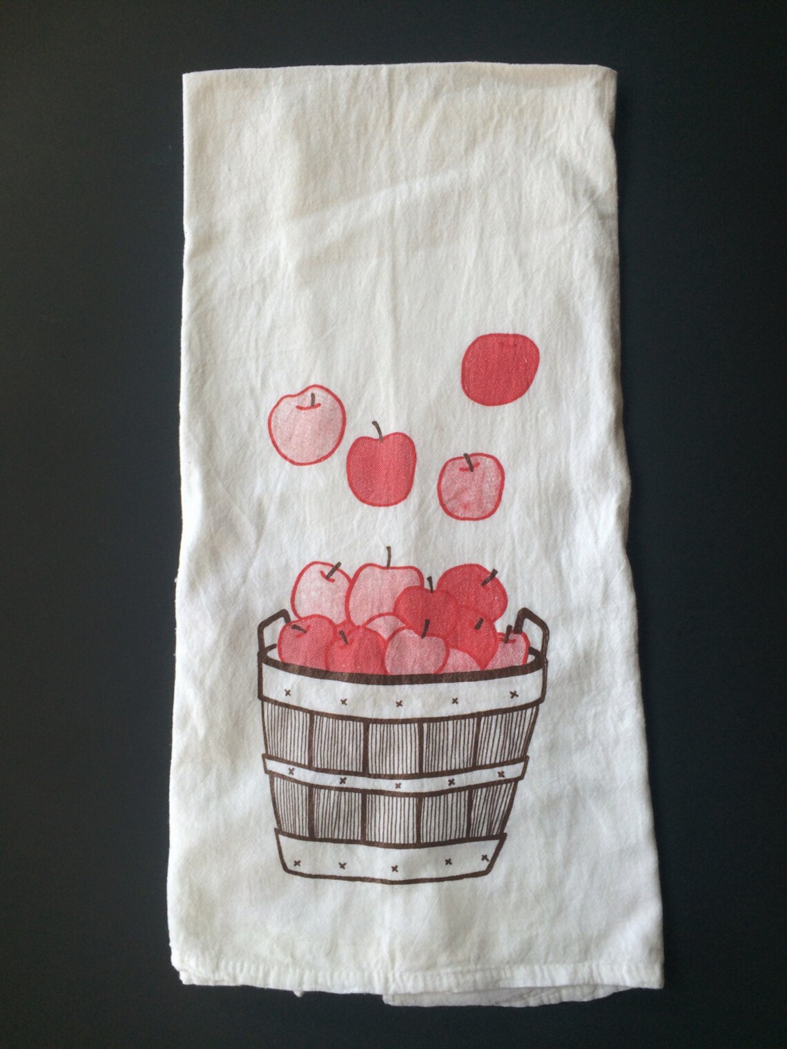 Apple Tea Towel Screen Printed Flour Sack Towel | Etsy