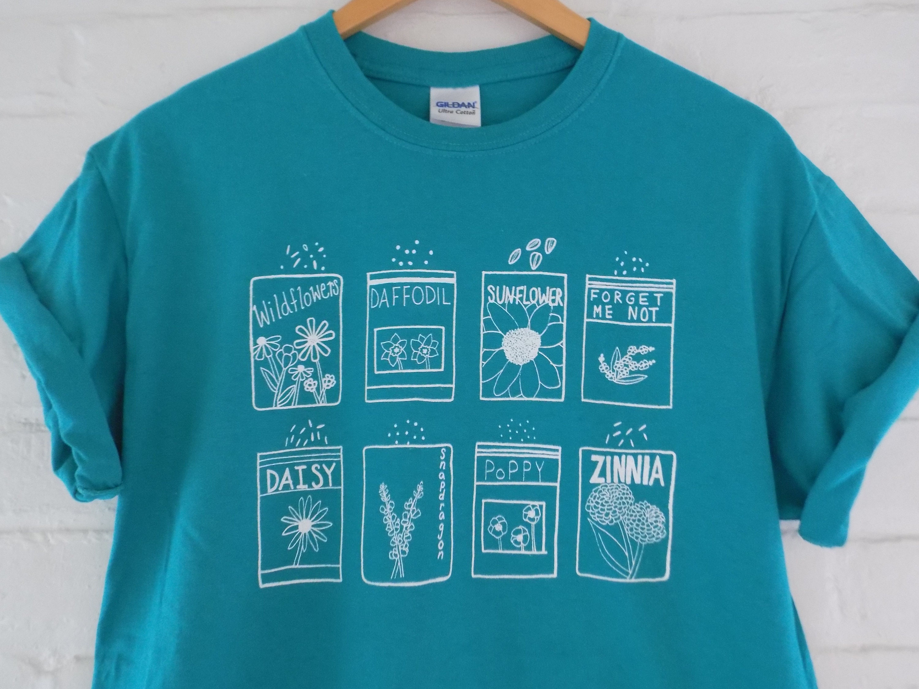 Flower Shirt, Screen Printed T Shirt, Garden Shirt, Clothing Gift ...