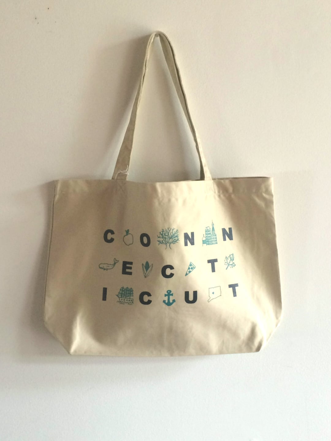Connecticut Tote Bag, Screen Printed Organic Cotton Reusable Bag - Etsy