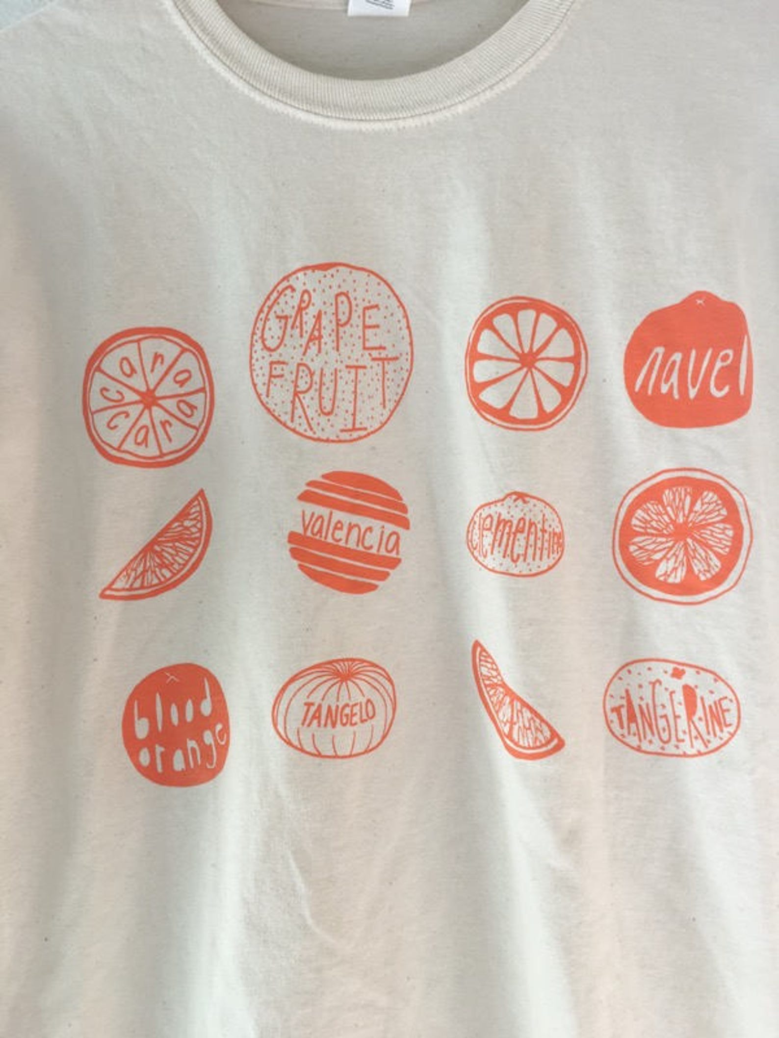 Orange Shirt, Citrus Shirt, Food Shirt, Screen Printed T Shirt, Long ...