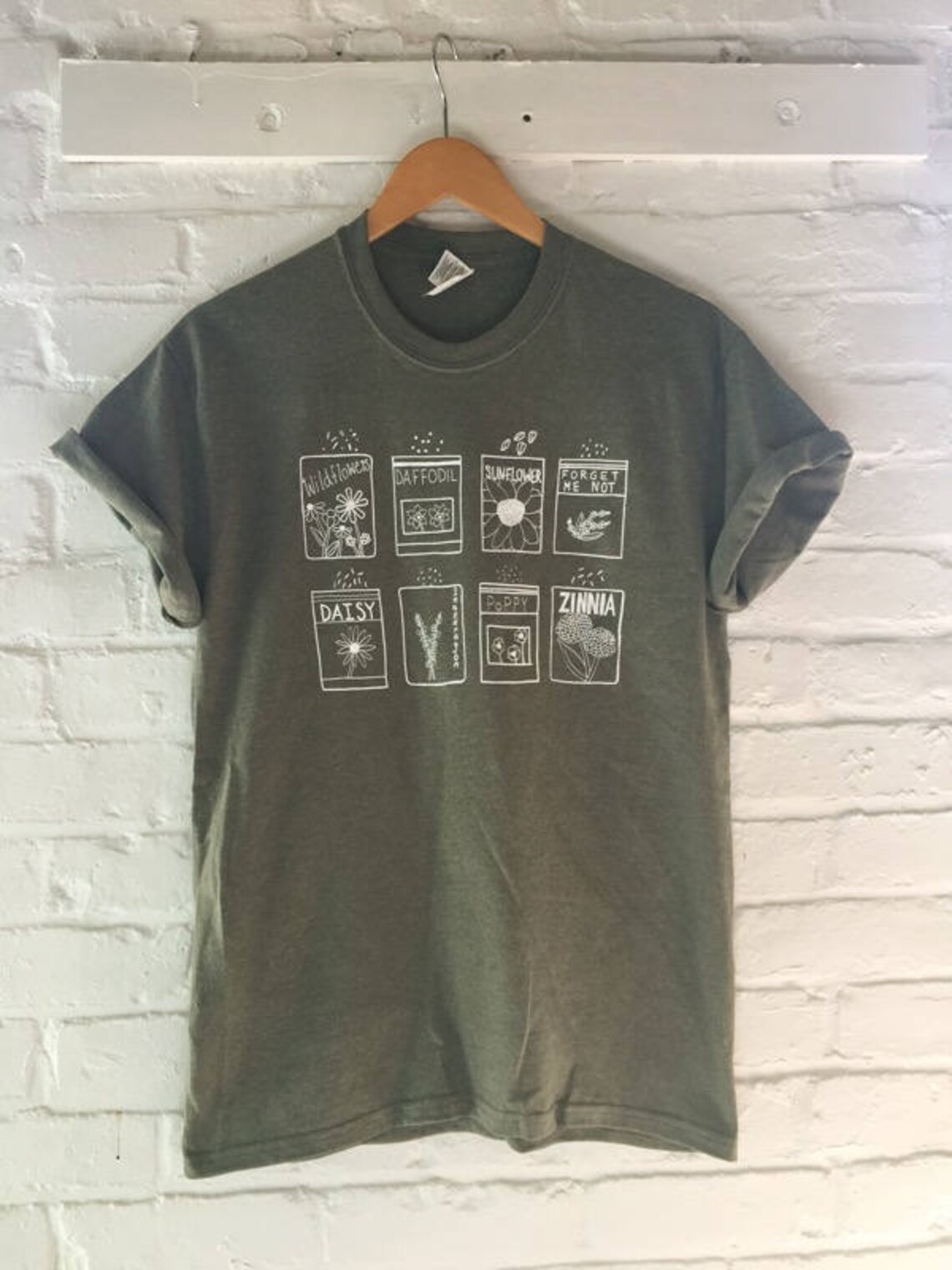 Garden Shirt, Flower Shirt Screen Print T-shirt, Graphic Tee, Gardening ...