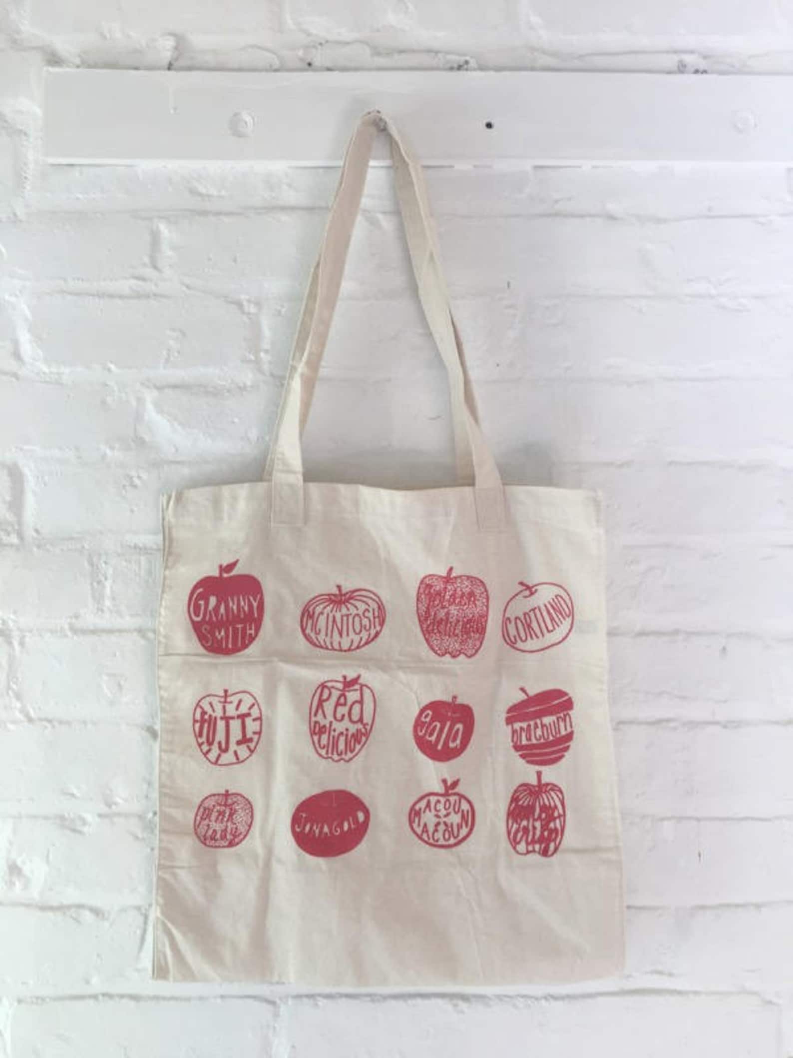 Apple Tote Bag Market Tote Food Bag Reusable Bag Farmers - Etsy