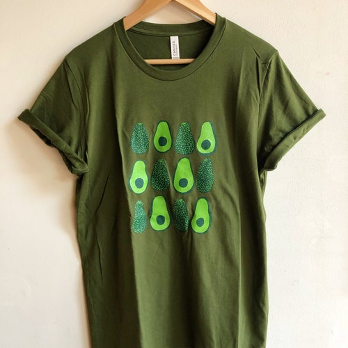 Avocado T-shirt Food Shirt Screen Printed T Shirt Vegetable - Etsy