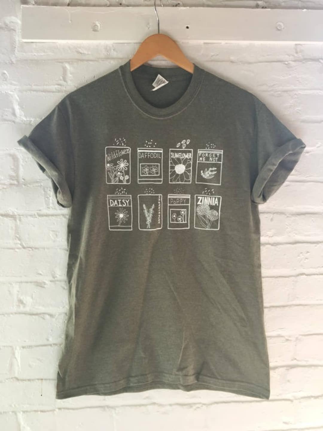 Garden Shirt, Flower Shirt Screen Print T-shirt, Graphic Tee, Gardening ...