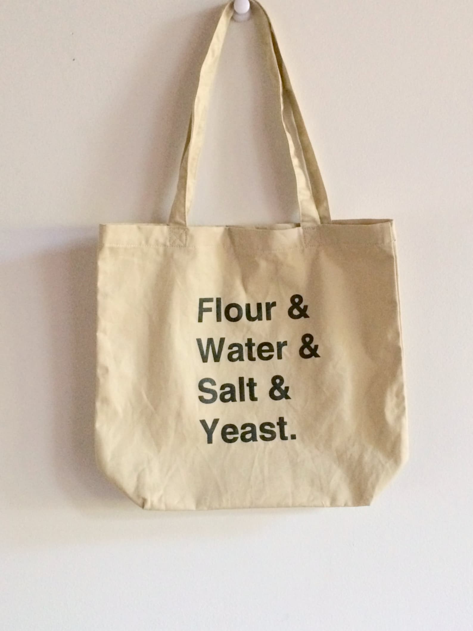 Bread Ingredients Organic Cotton Tote Bag, Screen Printed Reusable ...