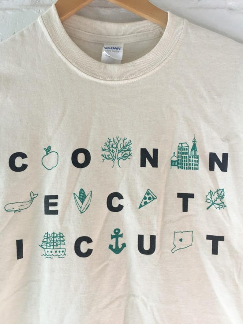 Connecticut Screen Printed T Shirt State Shirt Connecticut - Etsy