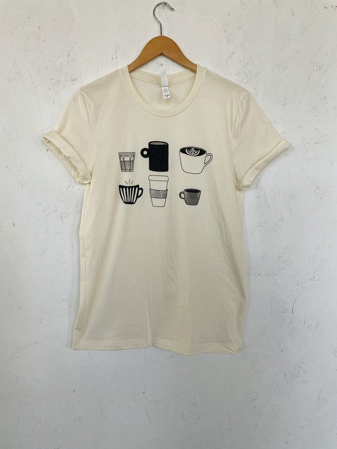 Hand Printed Coffee T-shirt: Bella + Canvas Softstyle Tee - Etsy