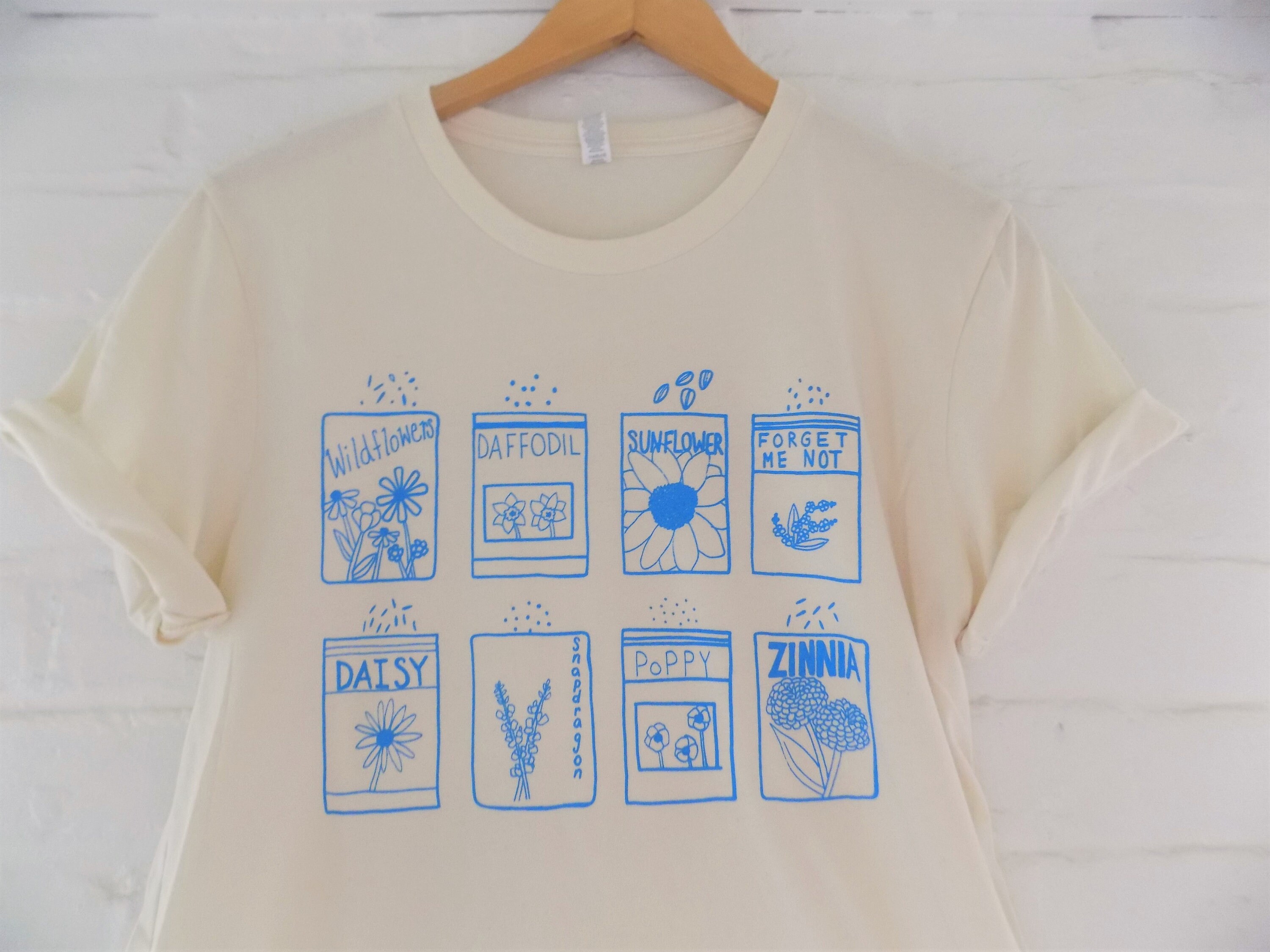 Flower T-shirt, Garden Shirt, Screen Print Shirt, Soft Style Tee - Etsy