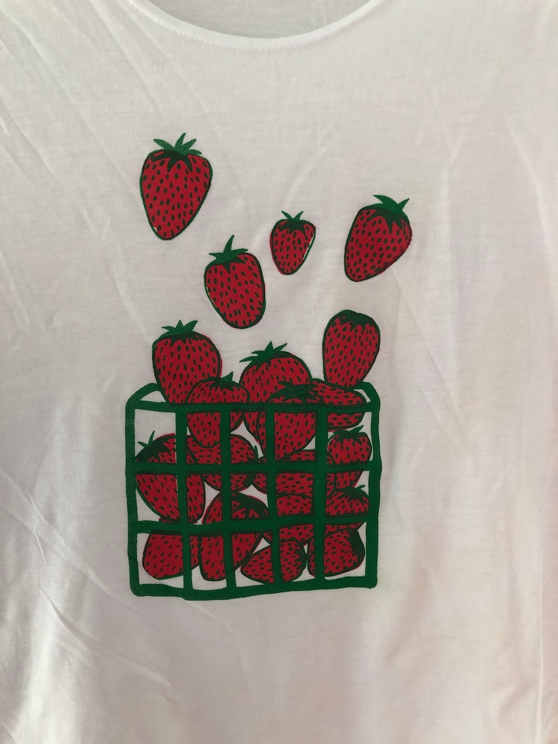 Strawberry Shirt, Foodie Tee, Screen Printed T Shirt, Tank Top, Graphic ...