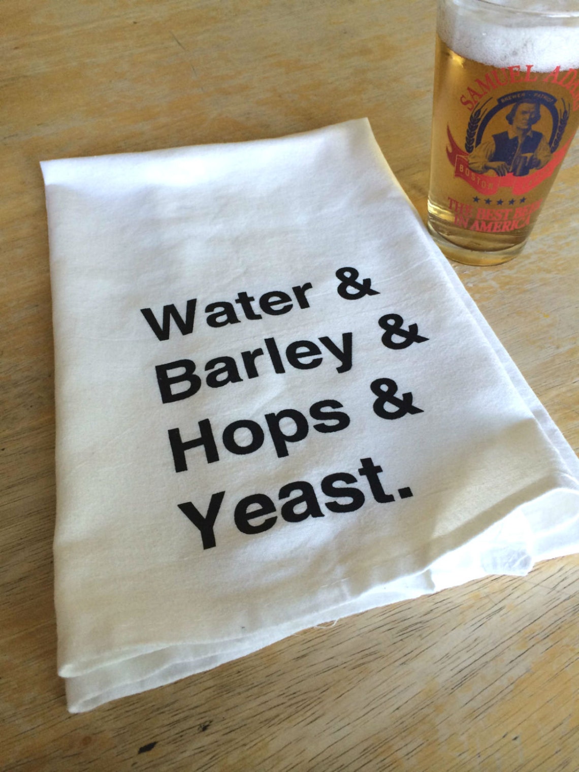 Screen Printed Beer Ingredients Flour Sack Tea Towel, Beer Lover Gift ...