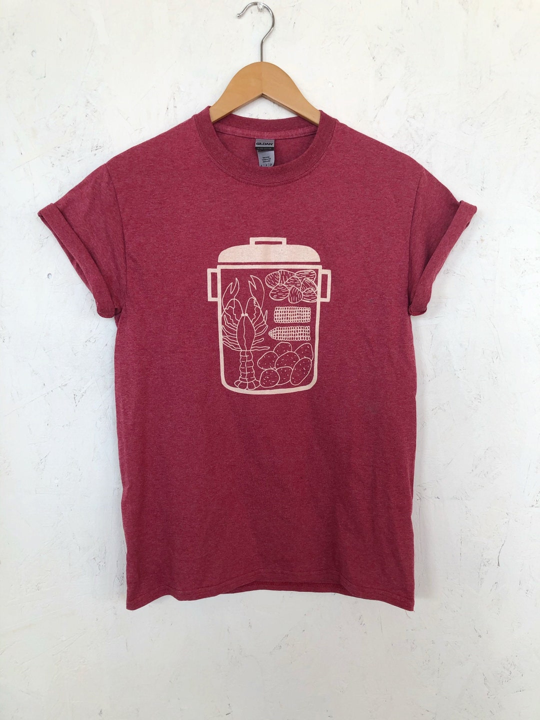 Hand-printed Lobster Clam Bake T-shirt: Foodie Gift - Etsy