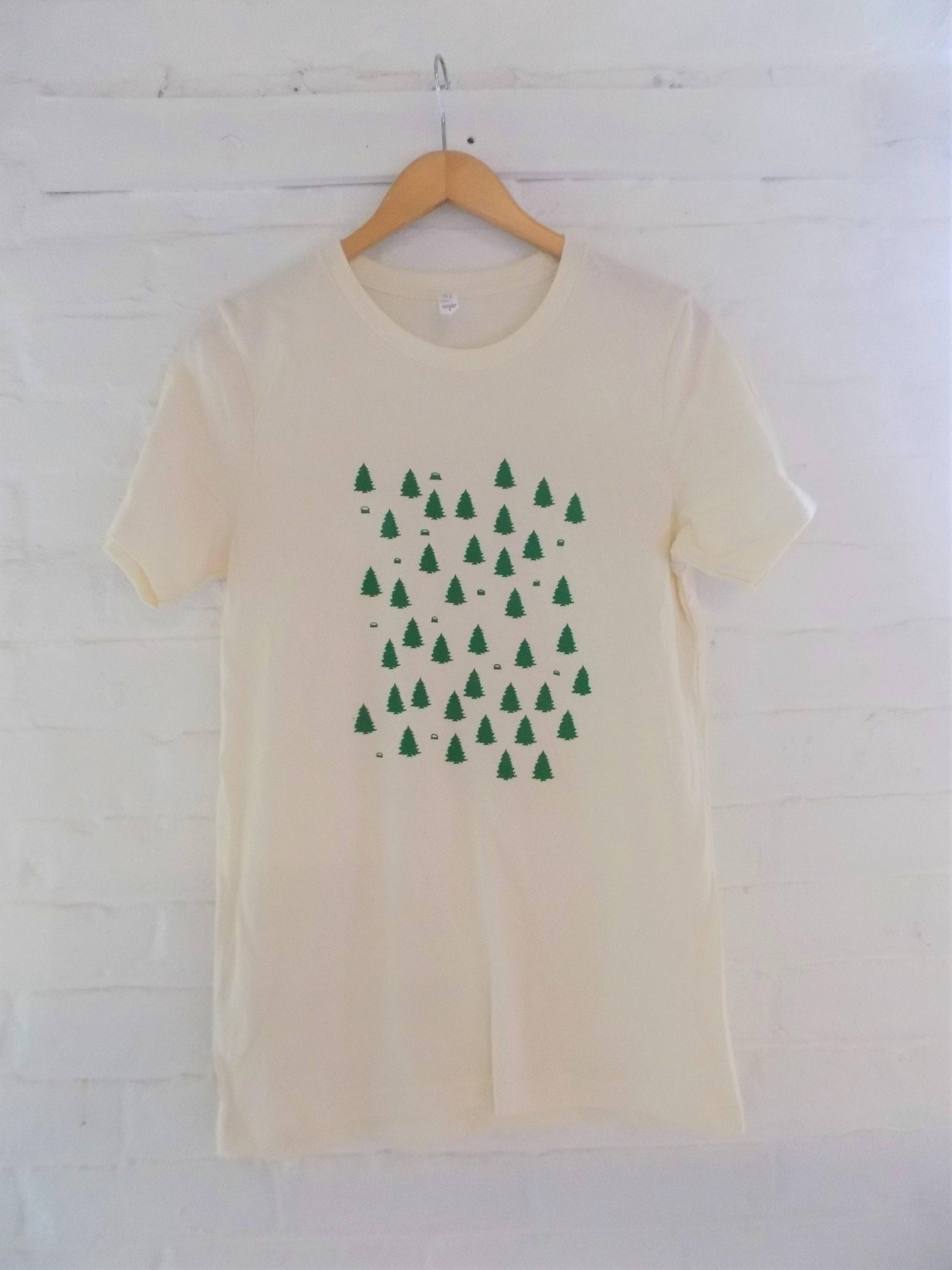 Forest T-shirt, Camping Shirt, Clothing Gift, Screen Print Shirt, Soft ...
