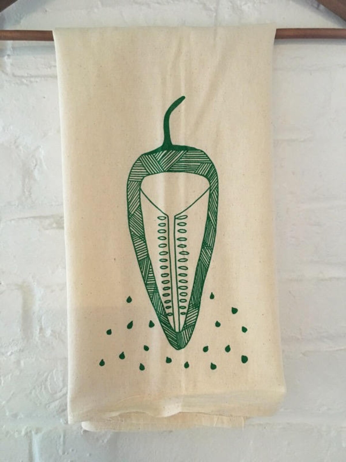 Pepper Tea Towel Screen Printed Flour Sack Towel Natural | Etsy